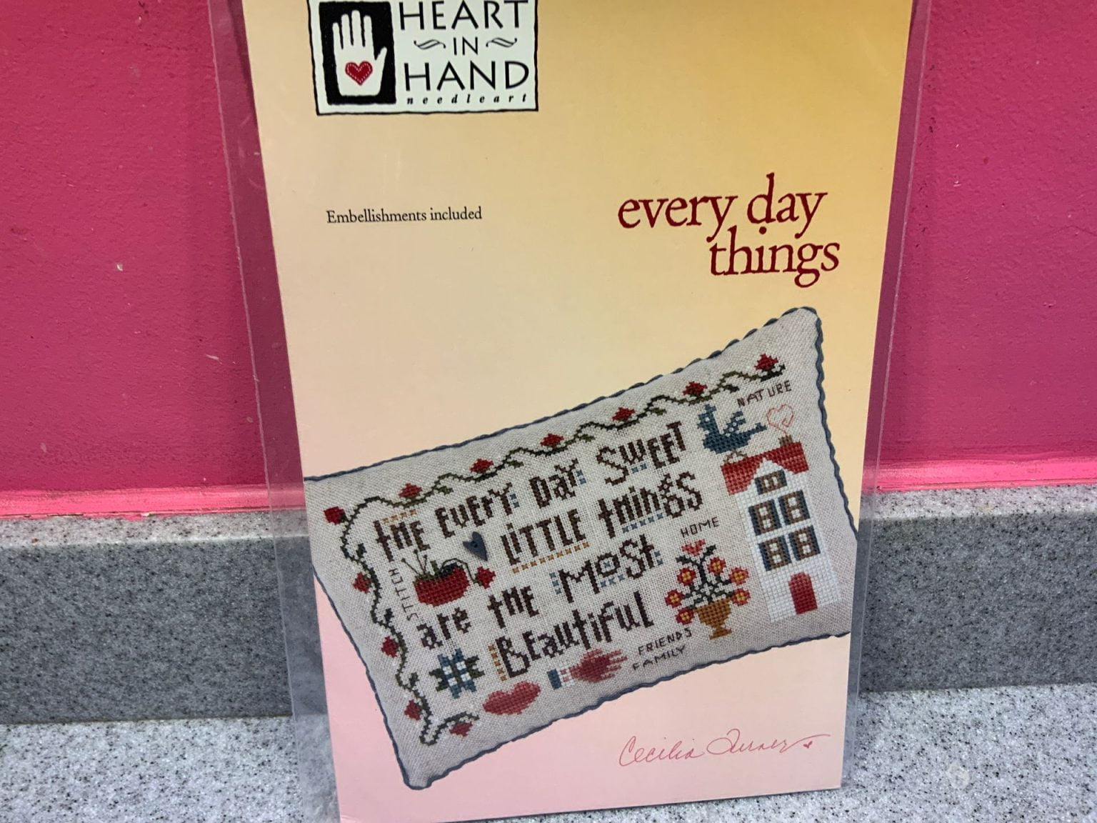Heart in Hand “Everyday things” chart + heart button - Cross Stitch ...