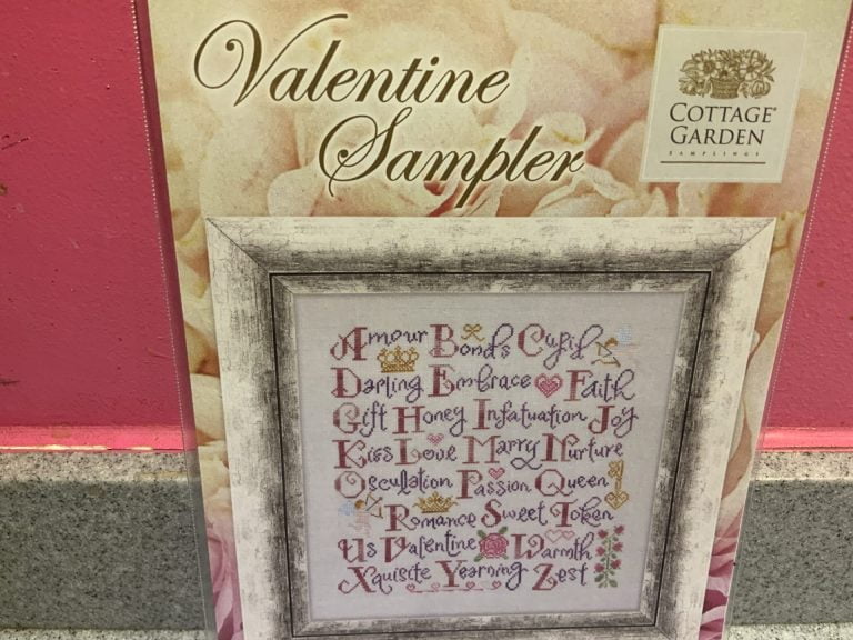 Cottage Garden Sampling”Valentine Sampler” chart - Cross Stitch ...