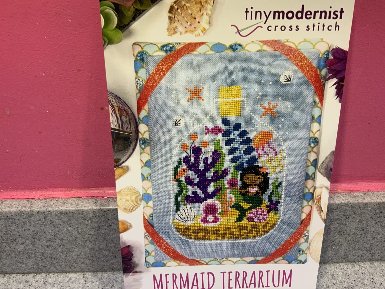 Tiny Modernist “Mermaid Terrarium “ chart - Cross Stitch & Framing ...